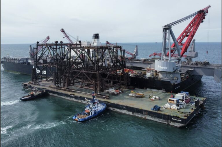 Gallery: Allseas’ giant vessel removes two Morecambe Bay jackets in ...