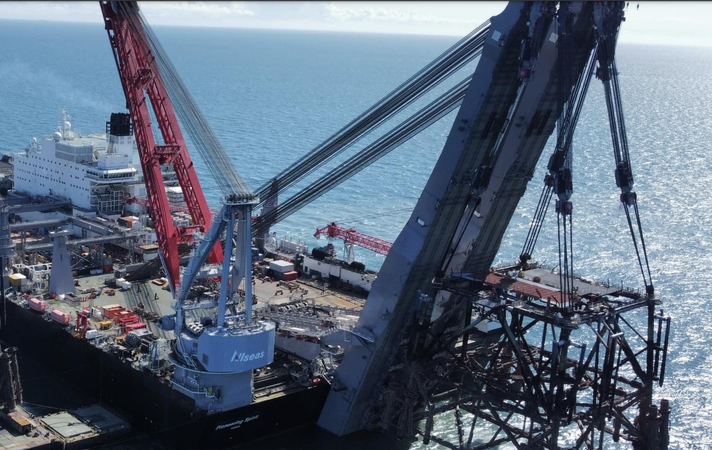 Gallery: Allseas’ giant vessel removes two Morecambe Bay jackets in ...