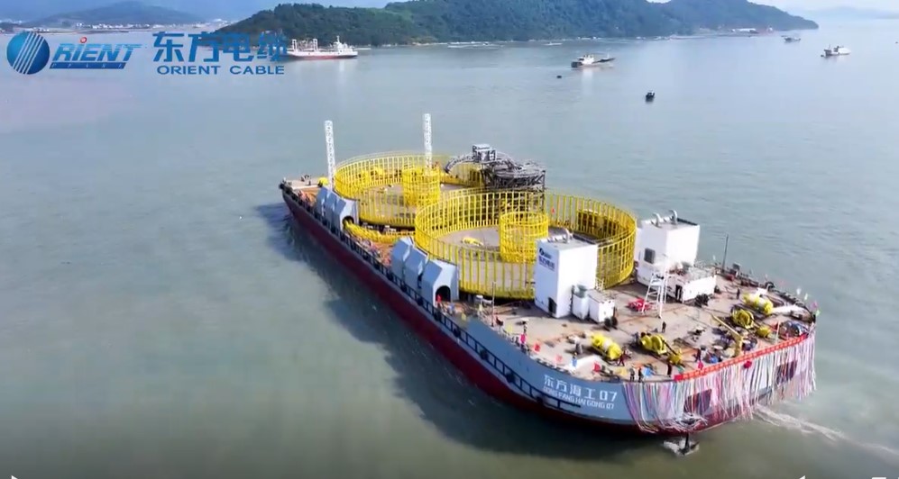 China's first subsea cable shuttle barge hits the water - Offshore Energy