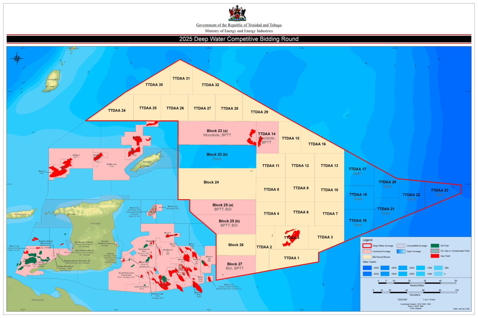 26 offshore blocks up for grabs in Trinidad and Tobago’s 2025 deepwater ...