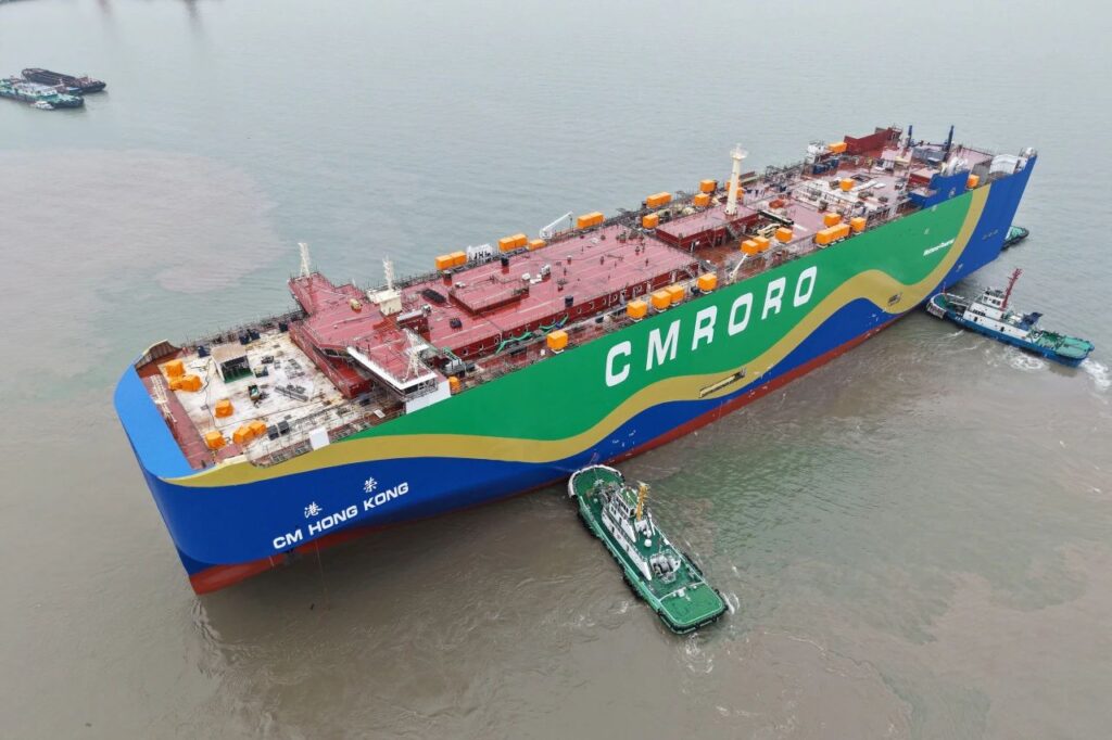World's 'first' 9,300 CEU methanol dual-fuel car carrier hits water ...