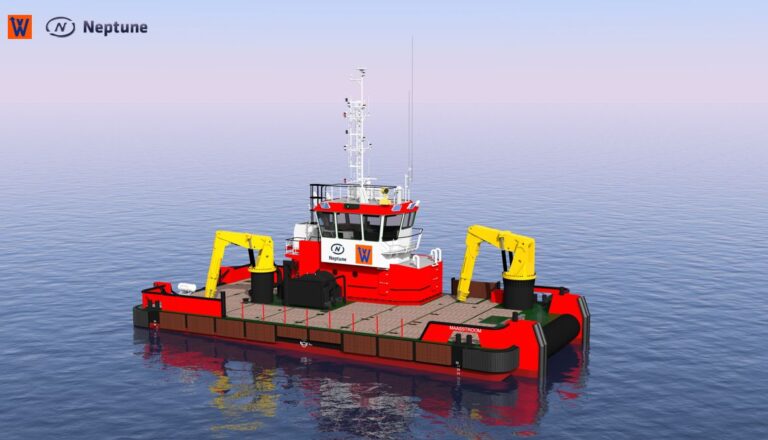 Hull of new Dutch multifunctional workboat soon to be launched ...